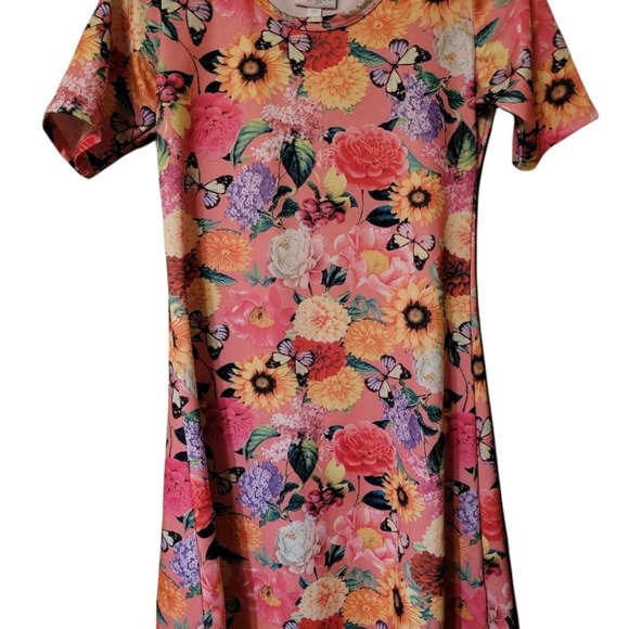 LuLaRoe | Dresses | Lularoe Dress Girls Aline Floral Short Sleeve Swing ...
